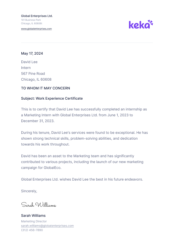 Experience Letter Format: 10 Free Templates & Samples 2025 | Keka